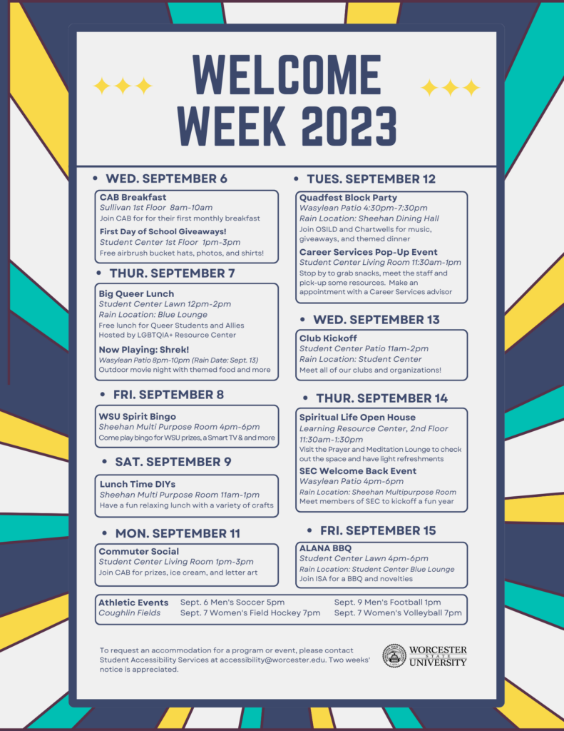 Welcome Week 2023 | Worcester State University