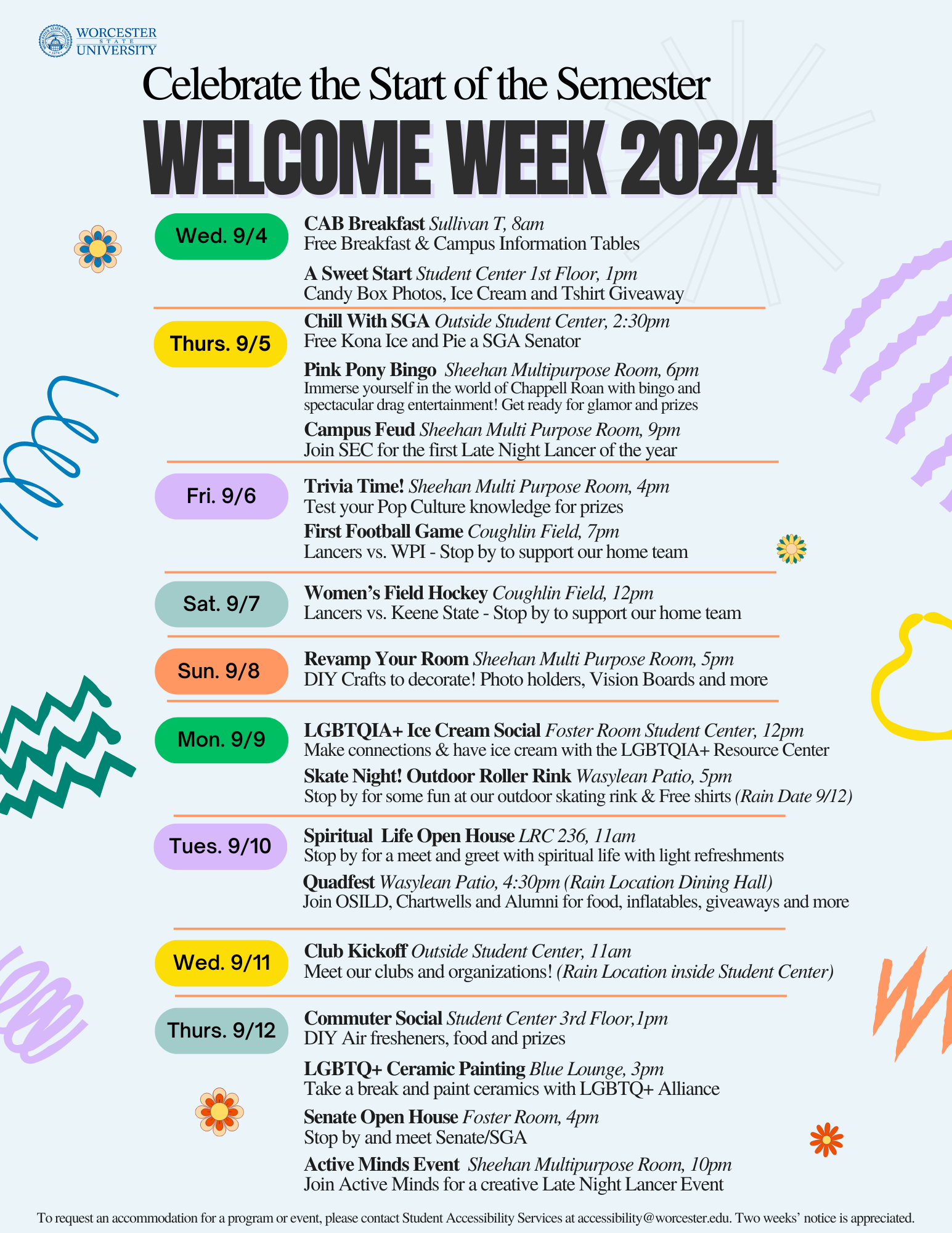 Welcome Week 2024 | Worcester State University